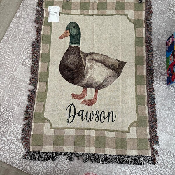 Personalized Mallard Duck Baby Blanket Mallard Duck Nursery Decor Baby ...