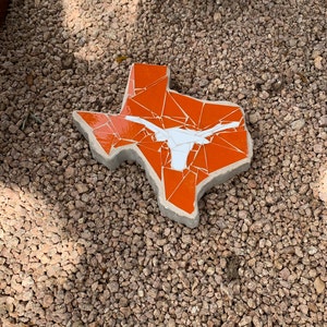 Texas Shaped Stepping Stone with Texas ATM Aggie Mosaic Top | Etsy