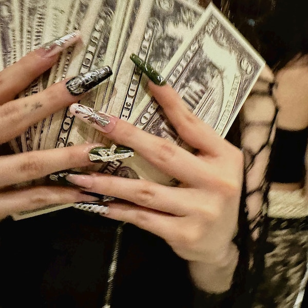 G59 Suicideboys Greyday Pink Camo Corset Marble Press on Nails | Custom ...