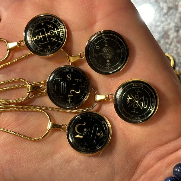 Azrael Archangel Pendant Necklace Jewelry Gold Silver Azreal Sigil - Etsy