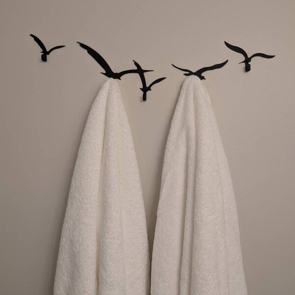 Set of 5 or 7 Wall Hooks, Coat Hooks Birds, Vintage Hooks, Key Hook ...