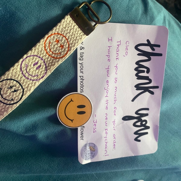 Smile Keychain Wristlet / Key Fob / Smile Keychain / Smiley Face ...