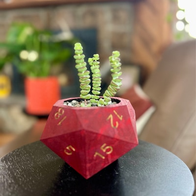 D20 Planter Dnd Dice 3D Printed Hand-painted Houseplants Pots ...