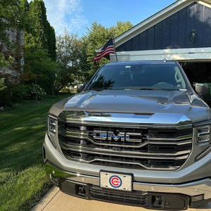 PRECUT GMC Sierra Gel Coated domed Patriotic Flag Emblem ...