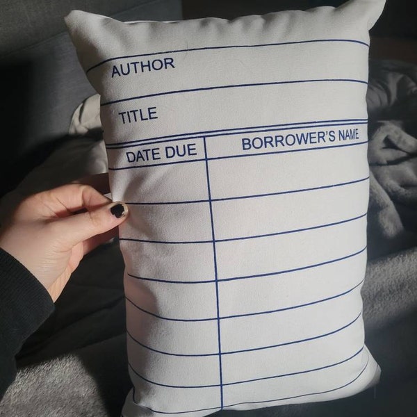 Library Card Pillows // Librarian Gift // Reading // Book Lover ...