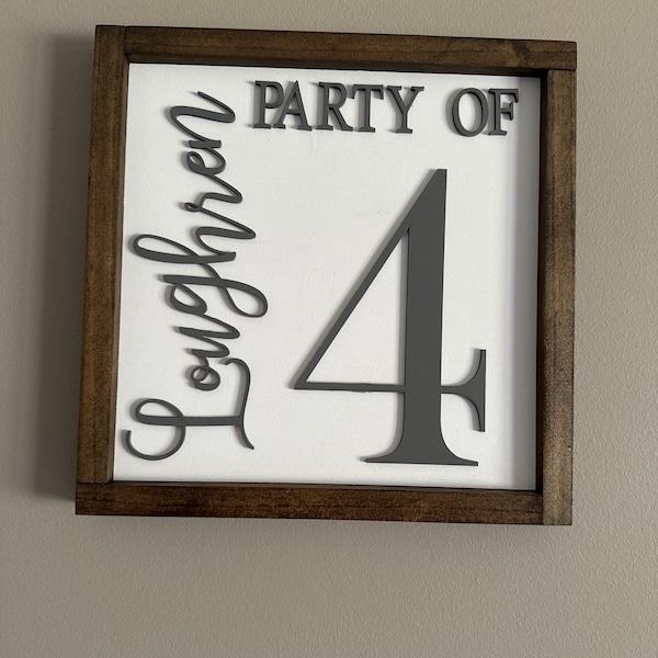 Party of Sign, Family Party Of, Custom Name Sign, Gift for Family ...