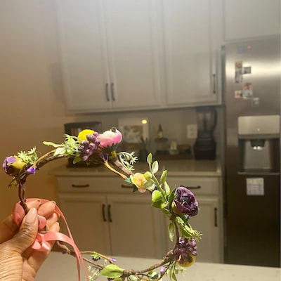Plum Flower Crown Purple Floral Crown Floral Crown Wedding - Etsy