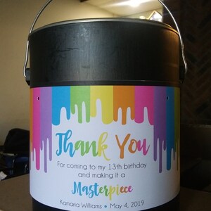 Paint Bucket Label Art Party PRINTED - Etsy
