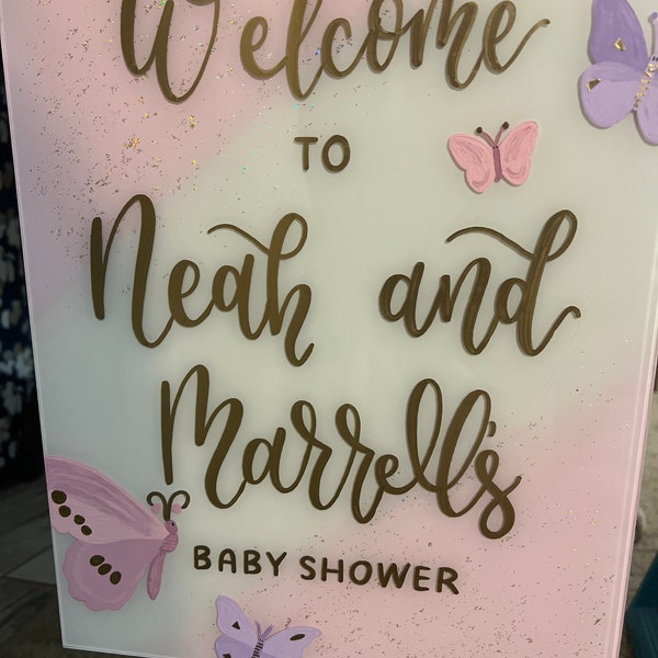 Custom Acrylic Sign / Painted Acrylic Signs / Painted Acrylic Wedding ...