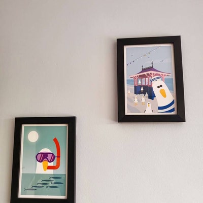 Fish and Chip Shop Print, Seagull Illustration, Cheeky Seagull Poster ...