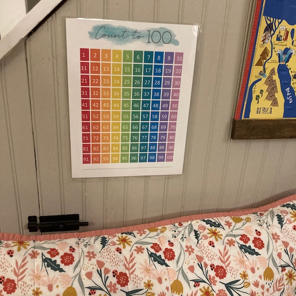 Hundreds Chart, Digital Download, Numbers 1-100 Chart, Count to 100 ...