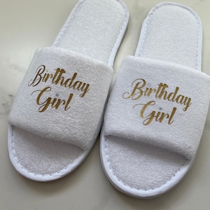 Personalised Birthday Girl Slippers 50th Birthday Slippers | Etsy UK