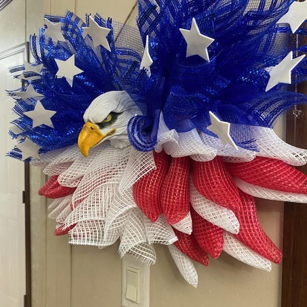 Handcrafted Plaster Eagle Head: Patriotic Wreath Attachment - Etsy