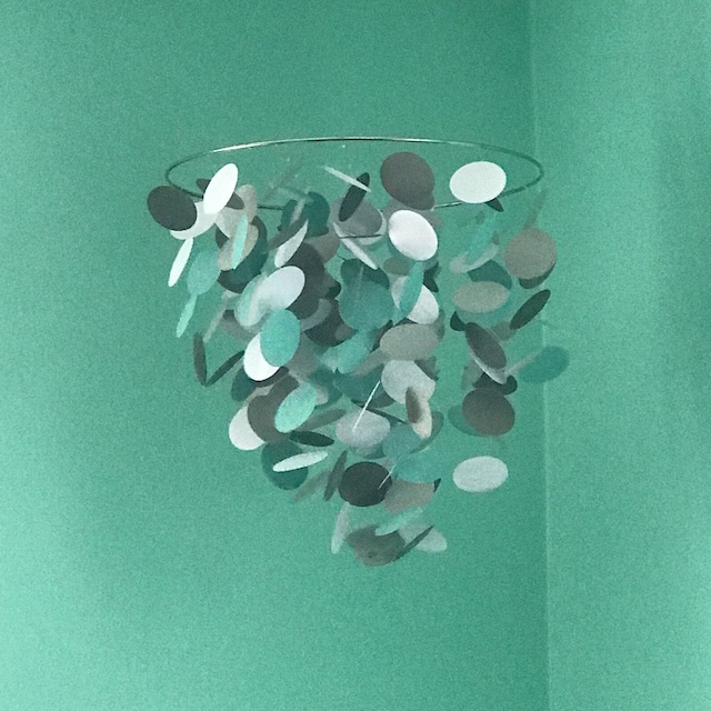 Aqua/Mint White Gray Floating Dot Mobile Large // Nursery | Etsy