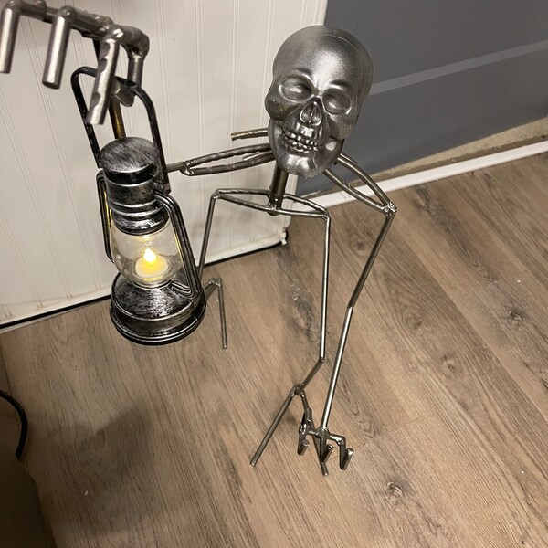 Floor Lamp, Skeleton Lamp, Metal Skeleton With Oil Lamp, Gothic, Height ...