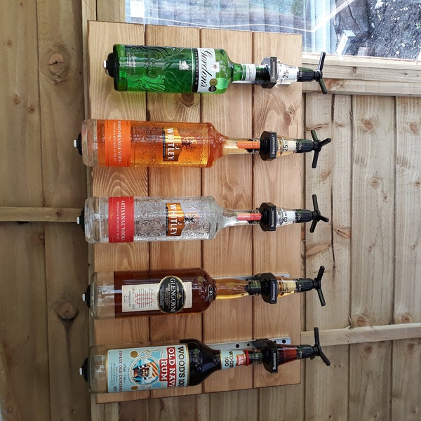 Home Optics Wall Bar Rustic Reclaimed Wood for Spirits Display and ...