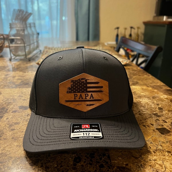 Custom Papa Hat, Grandpa Hat, Dad Hat, American Hat, Pawpaw Hat ...