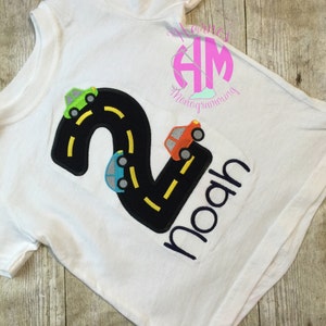 Road Number Two 2nd Birthday Applique Machine Embroidery Design Boy 2 ...