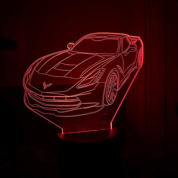 Custom Car Acrylic LED Lamp, Custom Car Lamp Gift, Car Lovers Lamp Gift ...