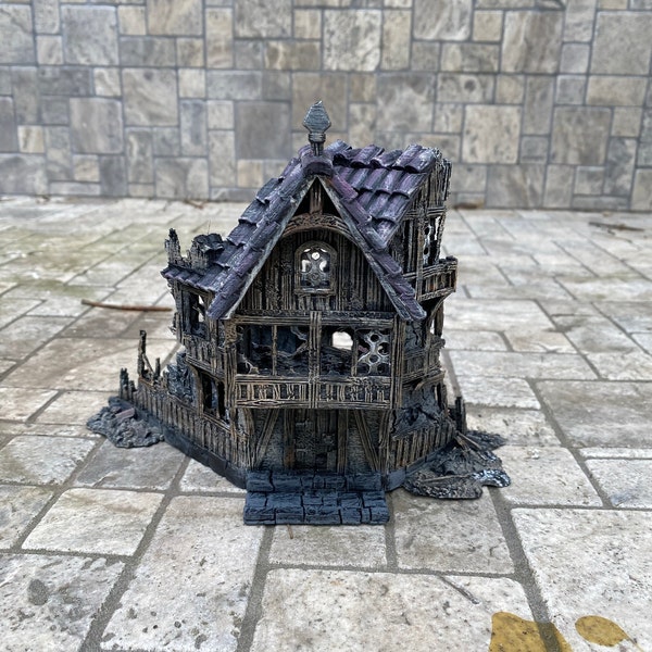 Winterdale Ruined Market Store Dnd Miniature Terrain for Dungeons and ...