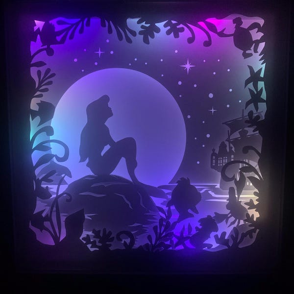 Princess Mulan, Mulan Light Box, LED Lamp, Decorative Shadow Box ...