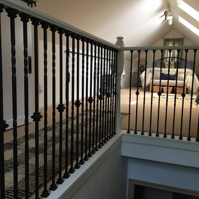 Satin Black Wrought Iron Balusters for Stairs - Etsy