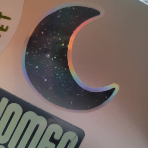 Moon Sticker, Galaxy Sticker, Holographic Sticker, Laptop Stickers ...