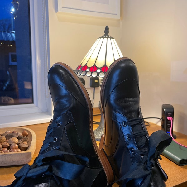 Black Ankle Boot. Handmade Women Boot in Black Leather. Booties for ...