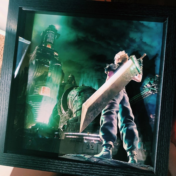 Final Fantasy VII Cloud 3D Shadow Box - Handmade Gamer Wall Art - Etsy