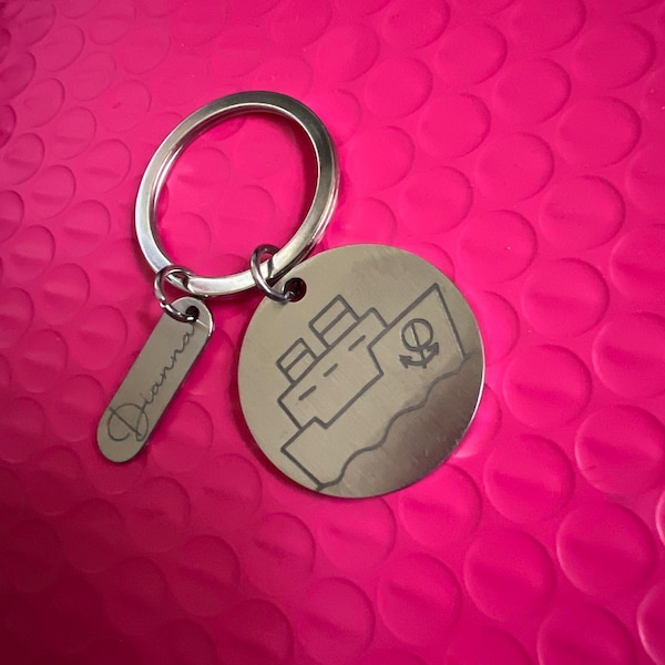 Customized Keychain, Engraving Keychain, Silver Keychain, Gift for Him ...