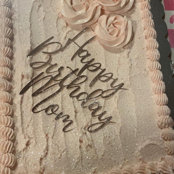 Sheet Cake Topper, Happy Birthday Sheet Topper, Personalised Custom ...