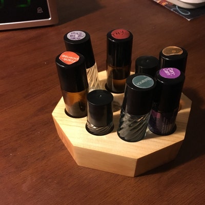 Handcrafted Wood Essential Oil Holder Storage 10 X 10ml Roller Bottles ...