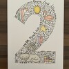 Initial Doodle/initial Art Work/ A5 Art/ A5 Pen and Ink/ Black and ...