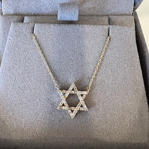 Star of David Necklace / 14k Gold Diamond Star of David Necklace ...