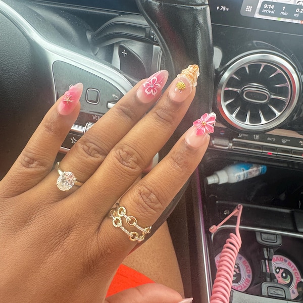 Unique Dice Nails Press on Nails, Crystal Leopard With Charm Fake Nails ...