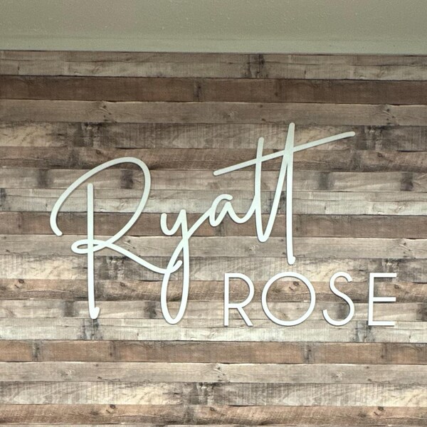 Stacked Name Wood Cutout, First and Middle Name Wood Cutout, Nursery ...