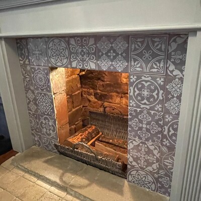 48 Victorian Mosaic Tile Stickers 6 Inch Kitchen Grey Tile Stickers 4 ...