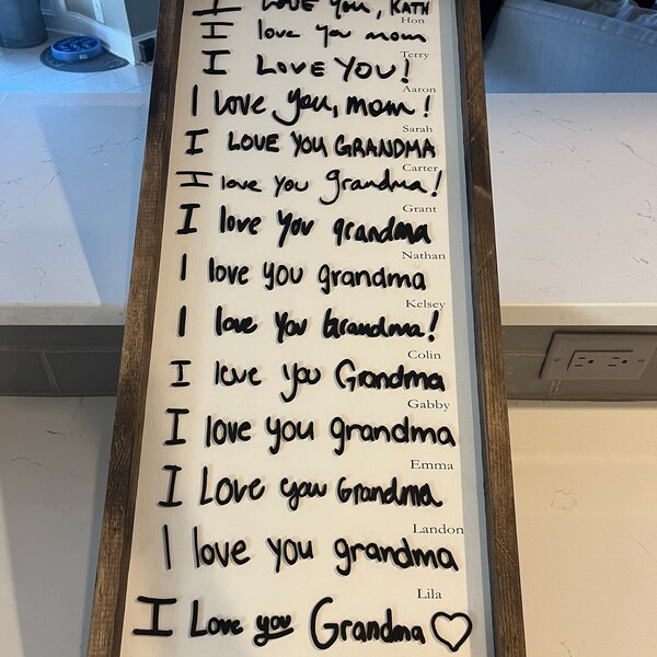 I Love You Handwriting Sign. 3D Handwriting Sign. Personalized ...