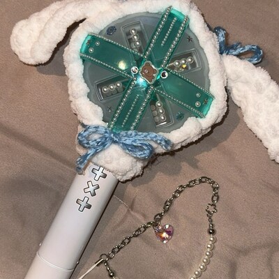 Engenebong, Pink Bunny Enhyphen Crochet Fluffy Lightstick Cover - Etsy