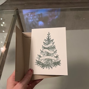Letterpressed Christmas Tree Note Card Pack of 10 - Etsy