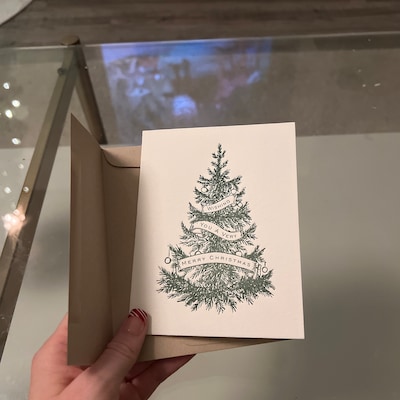 Letterpressed Christmas Tree Note Card Pack of 10 - Etsy