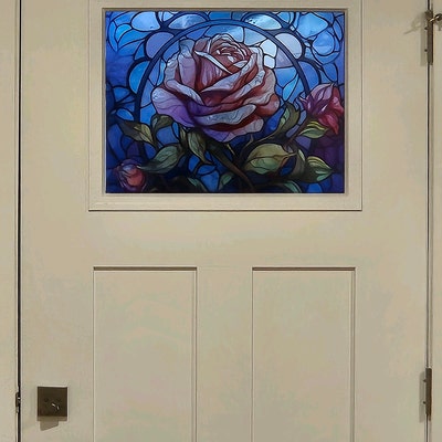 Colorful Gothic Stained Glass Window Cling Gothic Faux Stained Glass ...