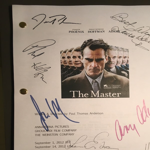 The Master Movie Script Signed Screenplay Autographed: Joaquin Phoenix ...