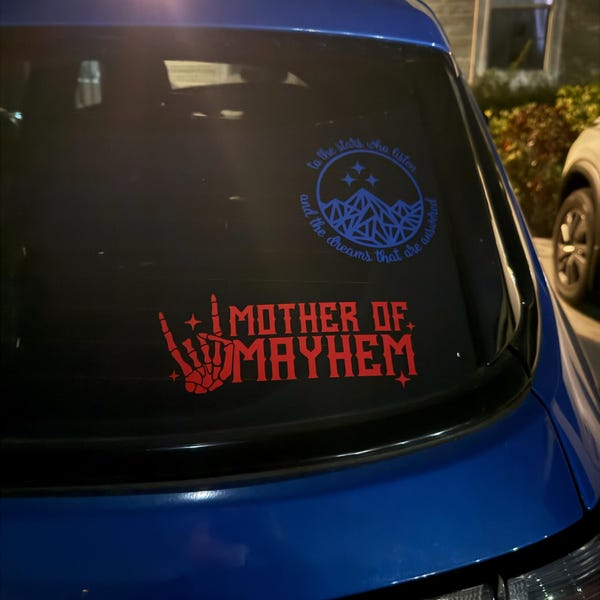 Mother of Mayhem Vinyl Car Decal Sticker. Features a Trendy Design With ...