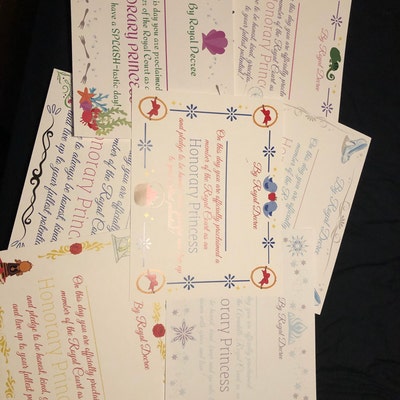 Cinderella Inspired Certificate Princess Certificate - Etsy