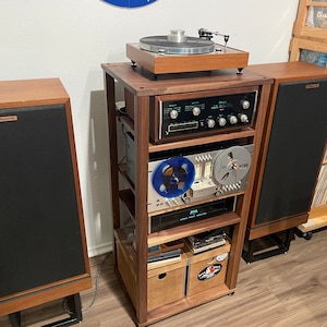 Audio Rack With Adjustable Shelving Thick Top - Etsy