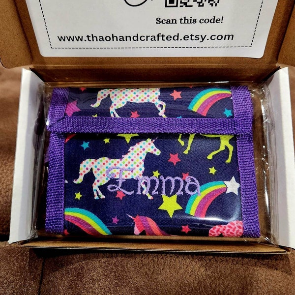 Personalized Girls Wallet, Girls First Wallet, Girls Wallet With Coin ...