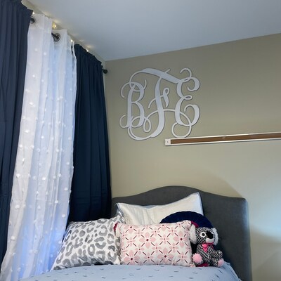 Monogram Wall Hanging, Wooden Initials, Custom 3 Letter Hanging Wall ...