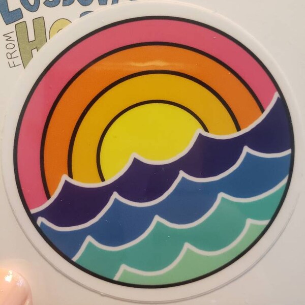 Ocean Beach Sunset Vinyl Sticker - Etsy