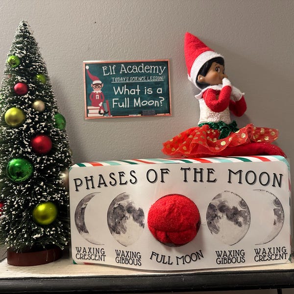 Funny Elf Full Moon Scene Props: Printable Classroom Activity (PDF ...